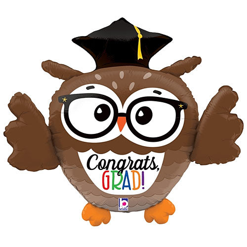 Dimensionals Grad Owl Balloons 28"